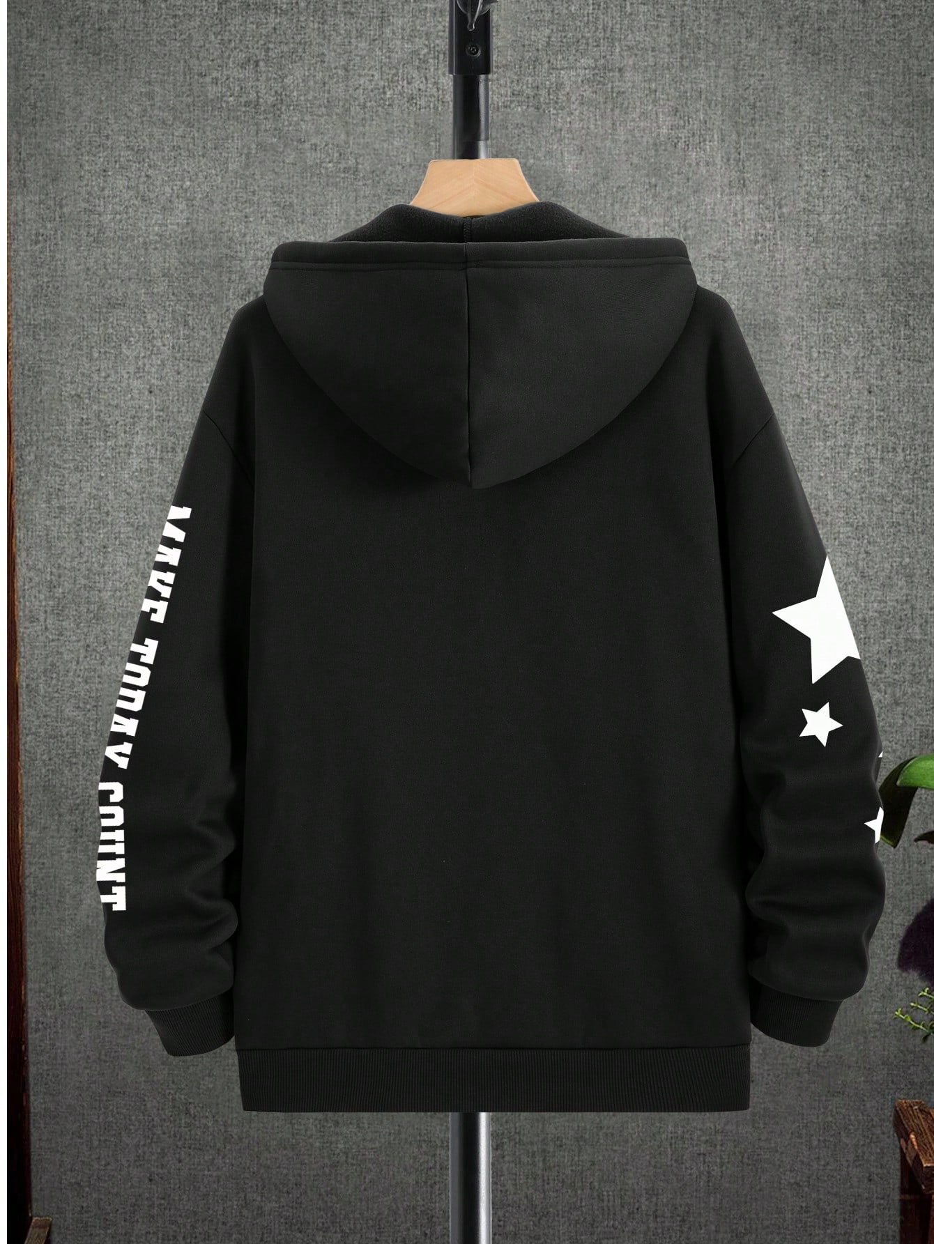 Manfinity Hypemode Loose Fit Men's Star & Letter Print Hoodie With Zipper | SHEIN UK
