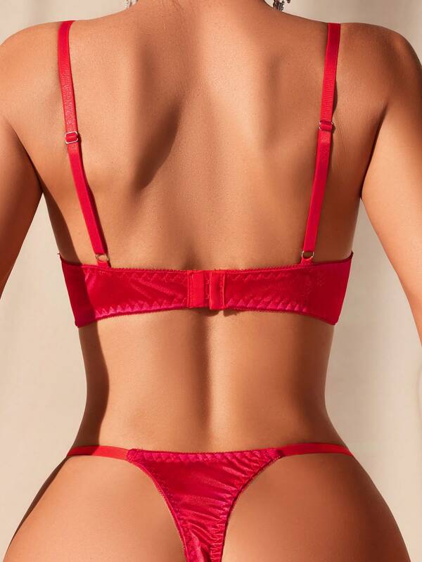 SHEIN 3 Pièces/set Soutien-gorge En Dentelle Avec Armatures Et Strings | Mode en ligne | SHEIN ...