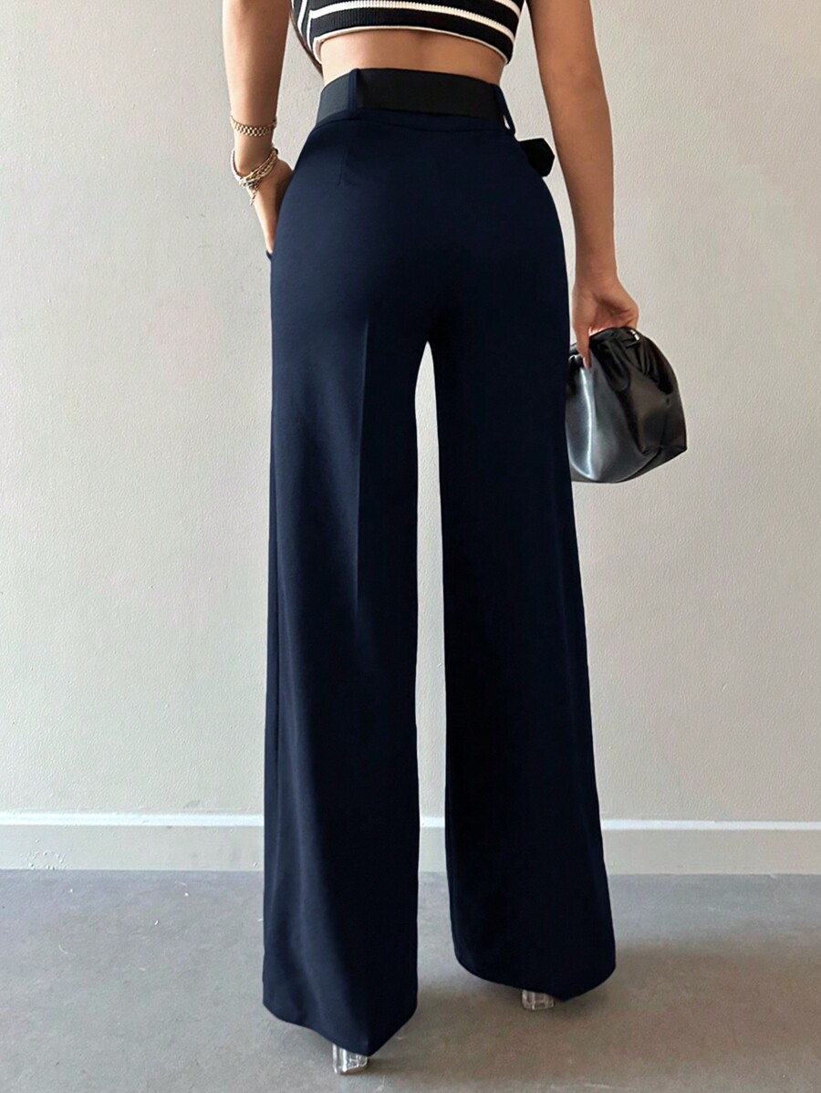 High Waist Belted Wide Leg Suit Pants | SHEIN UK