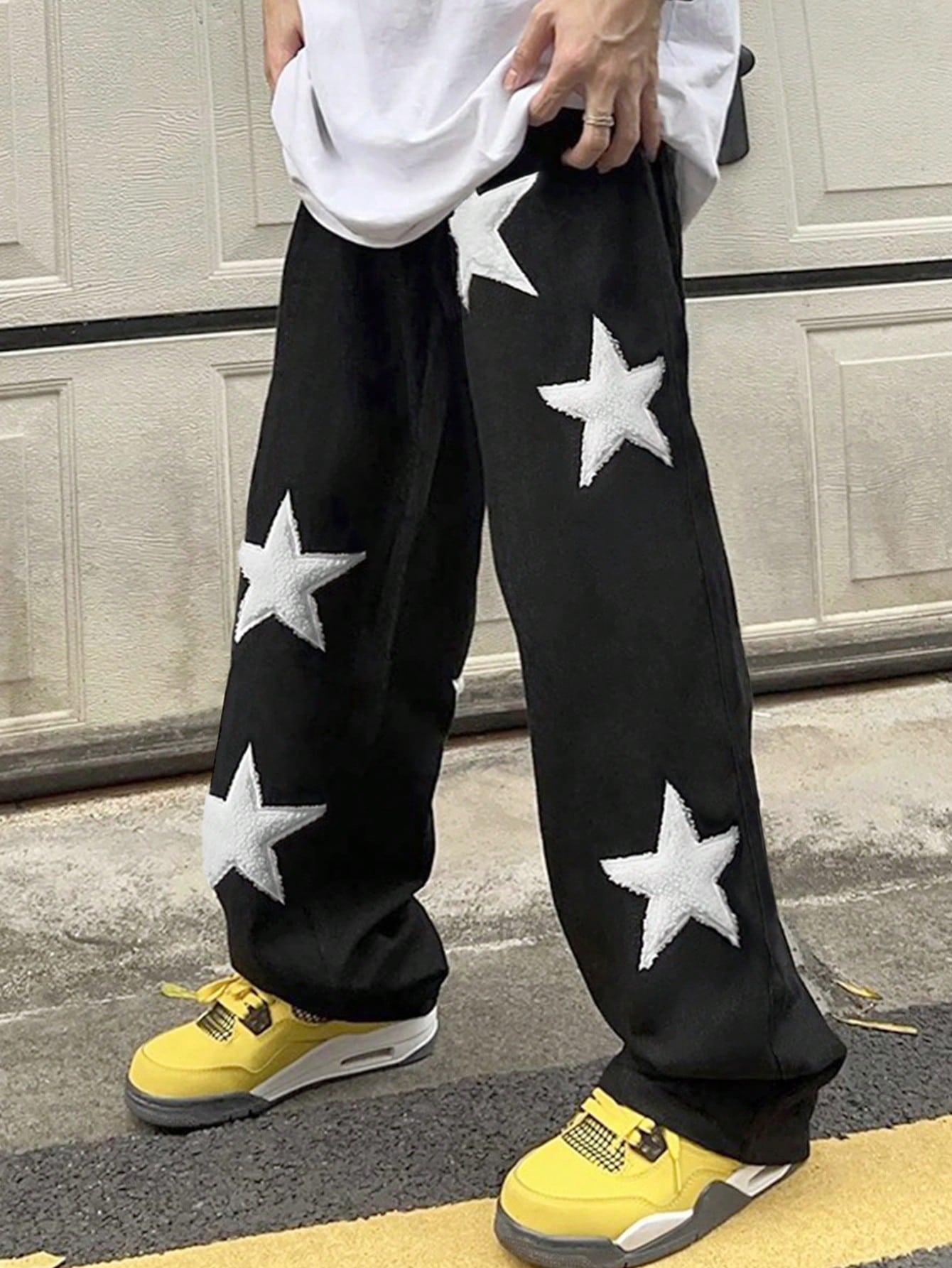 Manfinity Men Star Print Drawstring Hem Pants | SHEIN UK