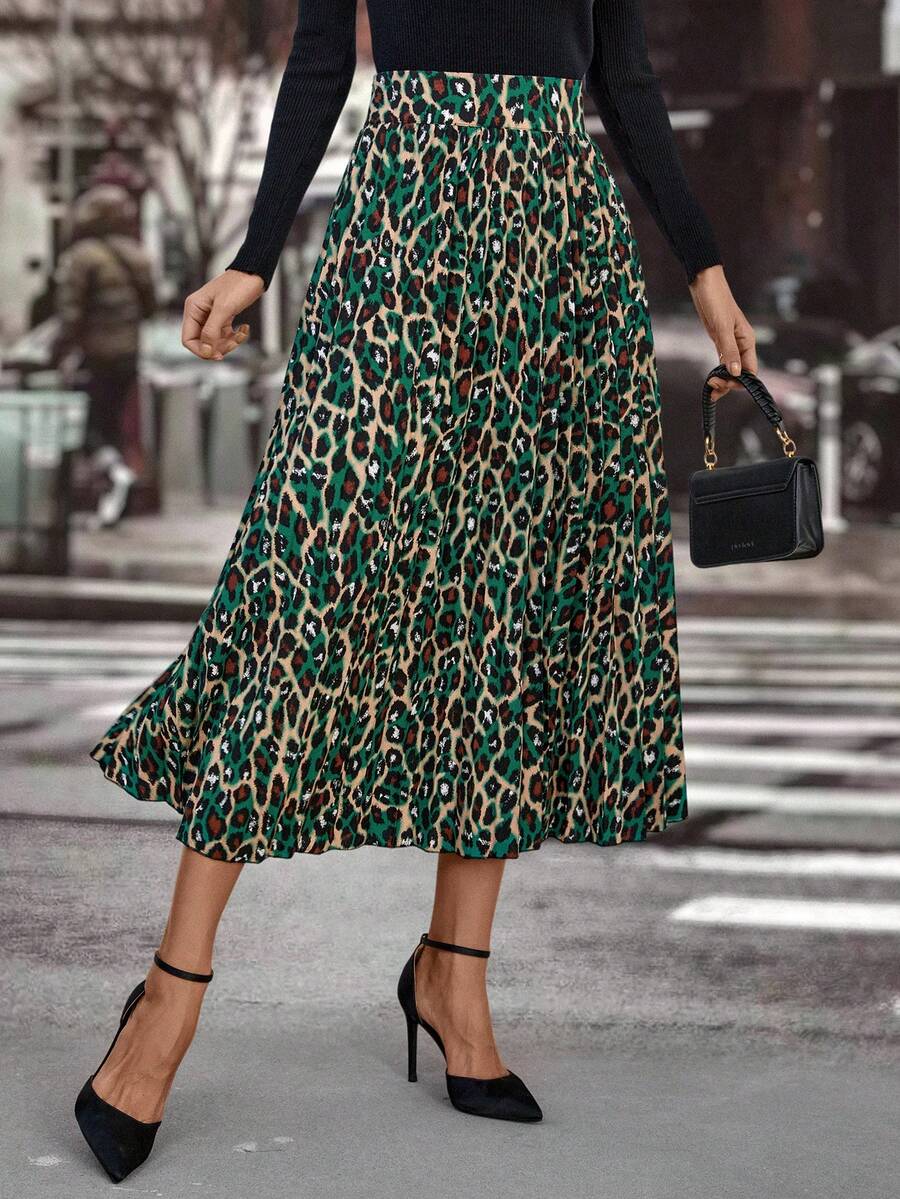 SHEIN Clasi Falda con estampado bajo fruncido | Mode de Mujer | SHEIN ...