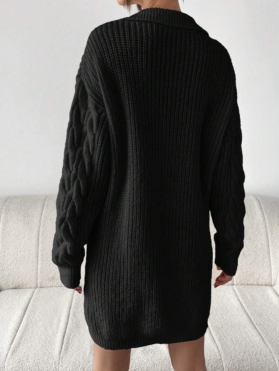 SHEIN Essnce Malha De Cabo Ombro Caído Vestido De Tricô | SHEIN Brasil