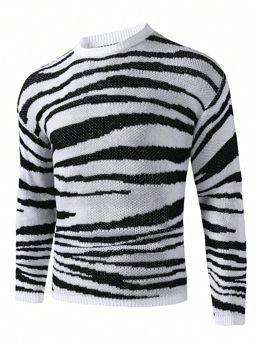 Manfinity Homme Men's Classic Black And White All-match Sweater for ...