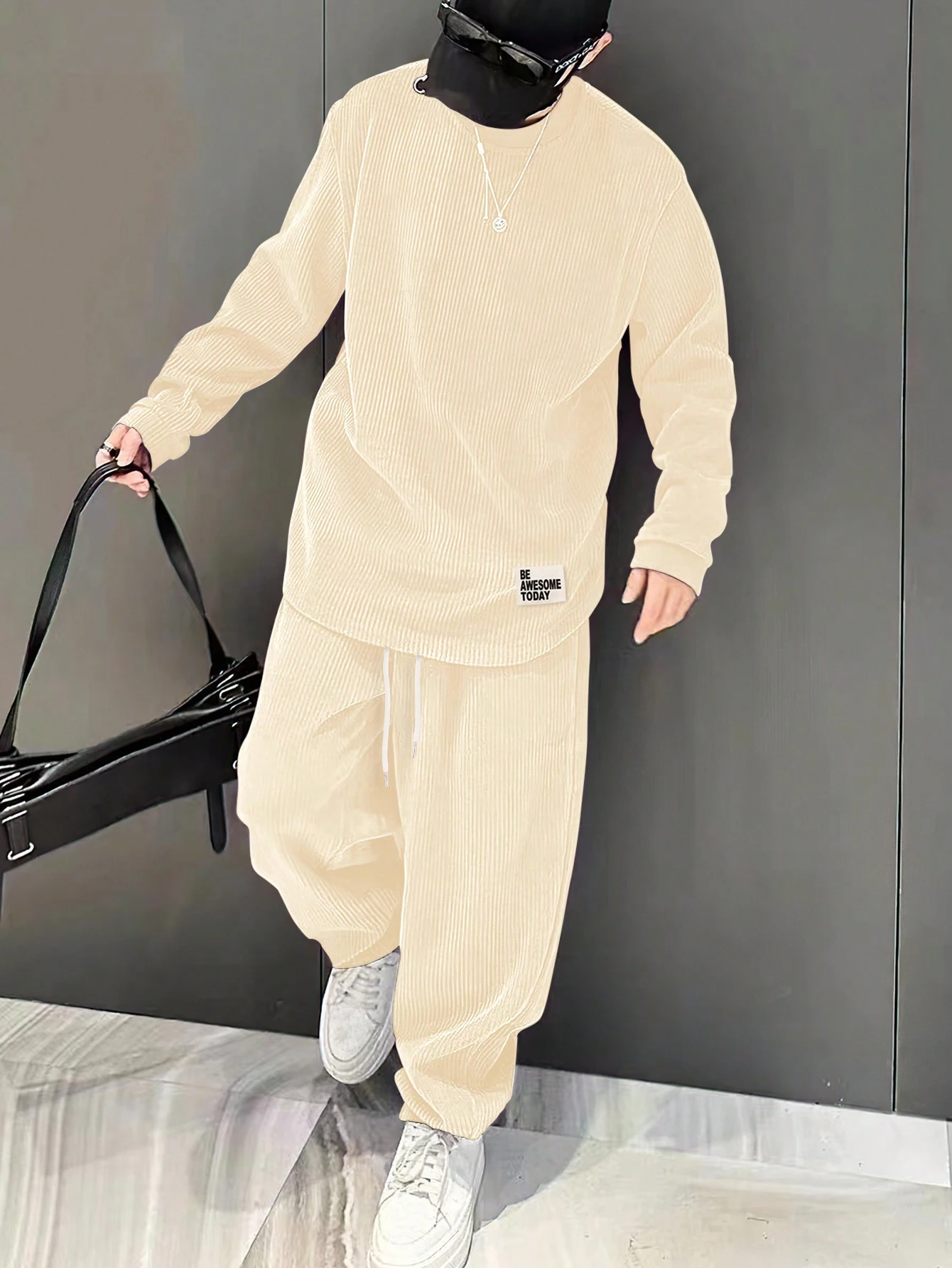 Manfinity Hypemode Conjunto De Calça E Top De Manga Comprida Para ...