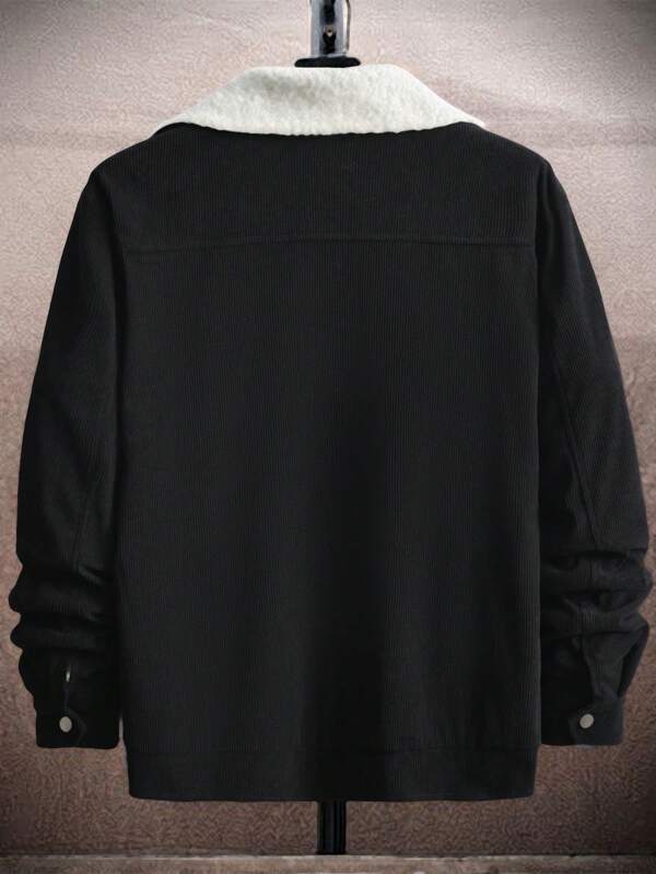 Manfinity Men's Stand Collar Fleece Lined Jacket | SHEIN EUQS