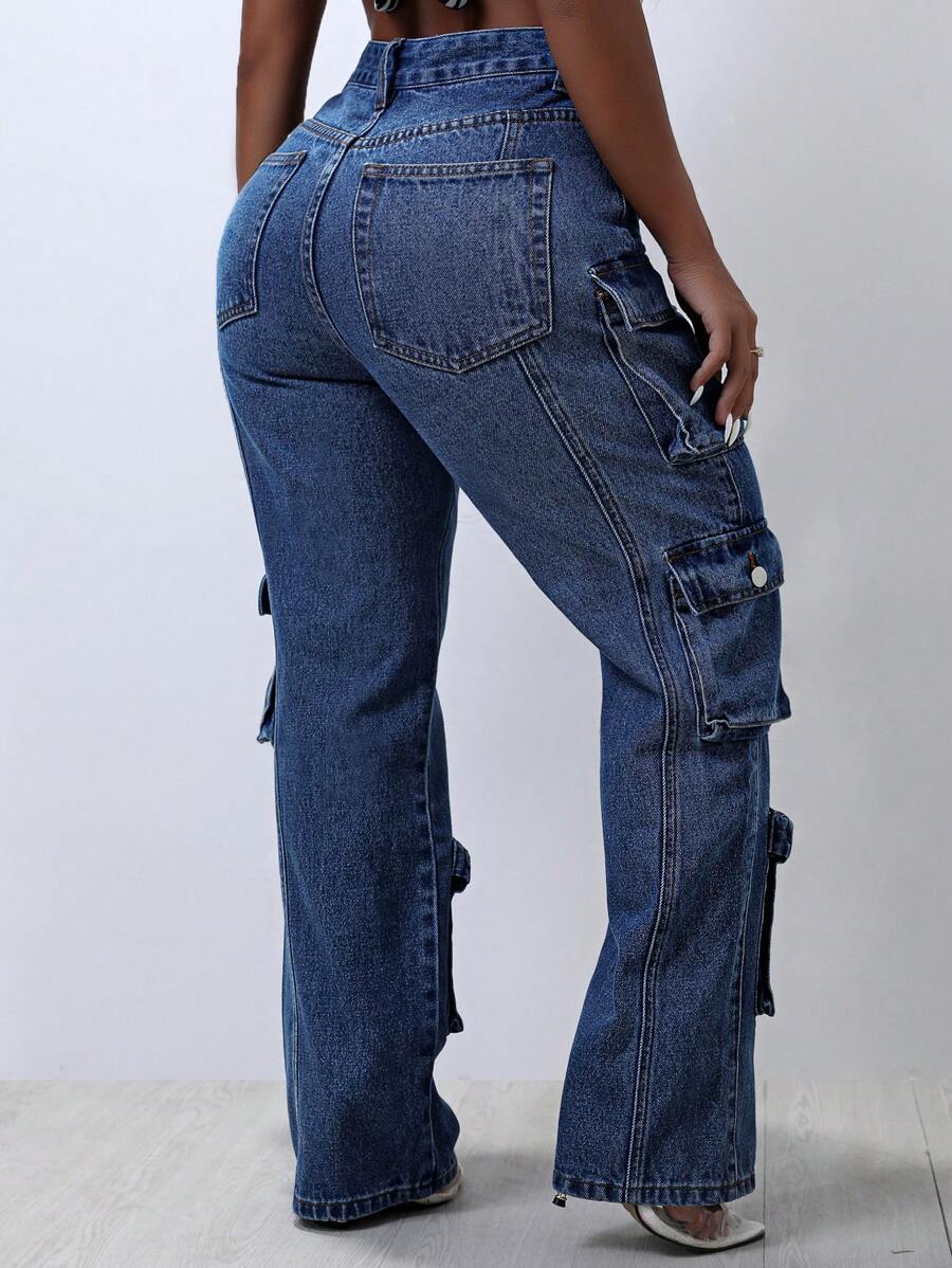 Flap Pocket Cargo Jeans | SHEIN USA