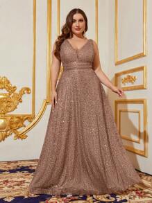 Faeriesty Vestido de noche formal de corte evasé con escote en V ...