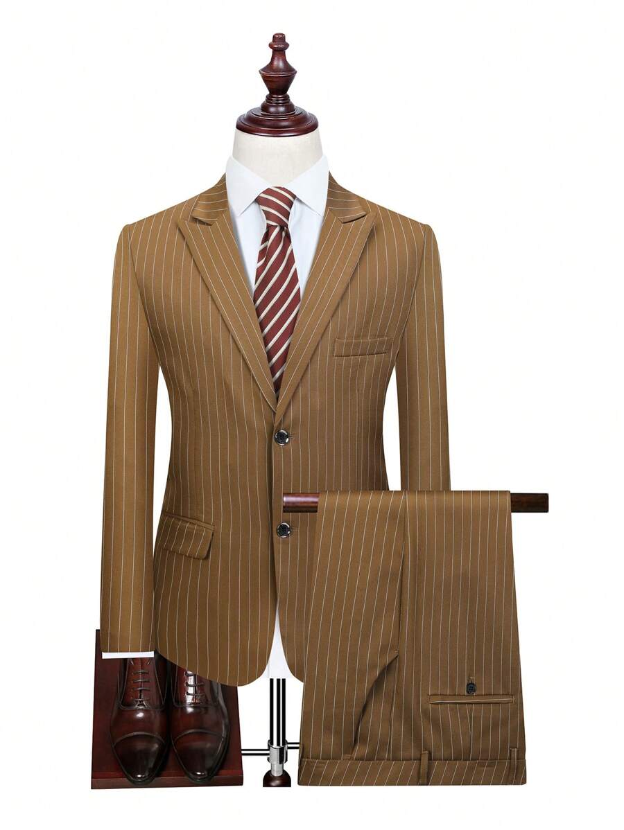 Manfinity Mode Men's Business Pinstripe Suit | SHEIN USA