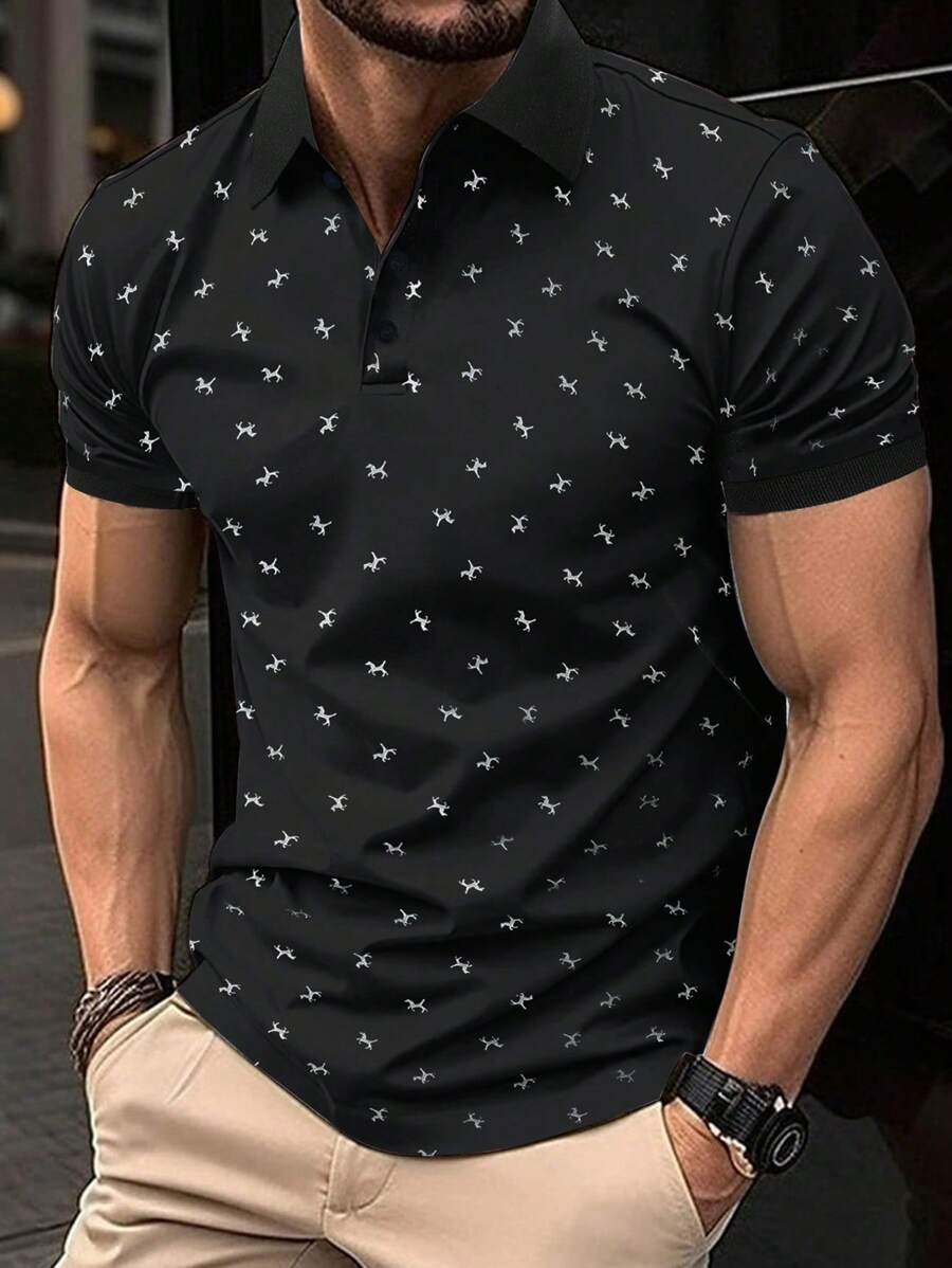 Manfinity Homme Men Allover Print Polo Shirt | SHEIN USA