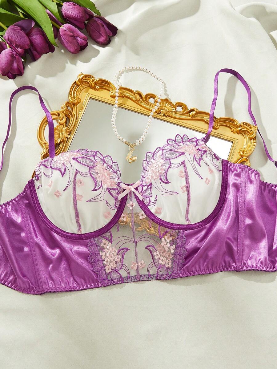 Ladies' Plus Size Bra, Purple | SHEIN USA