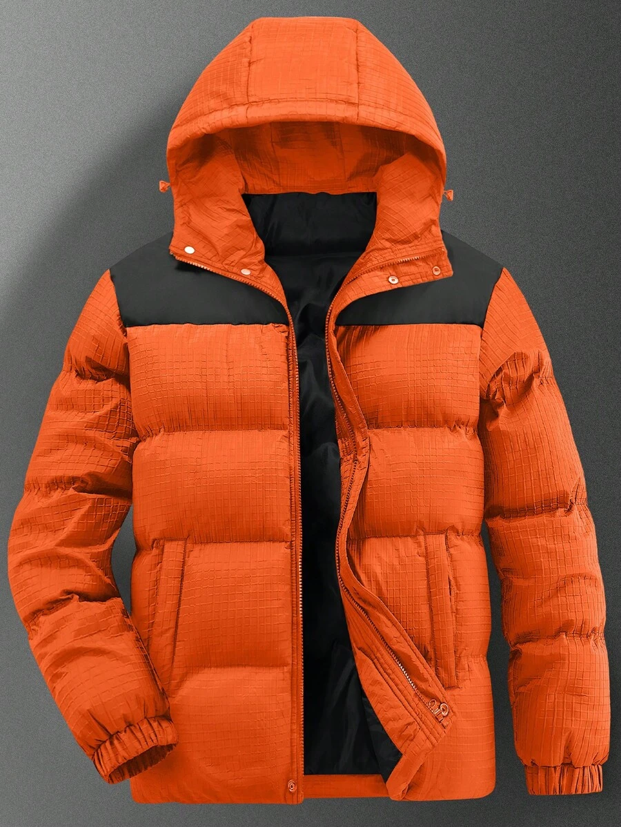 Manfinity Men's Color-Block Hooded Extremely Oversized Puffer Jacket ...