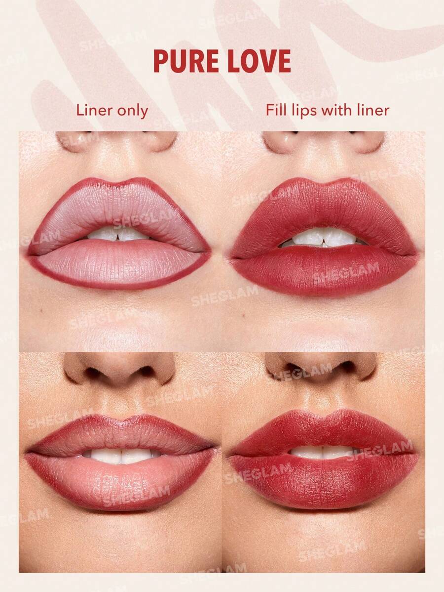 SHEGLAM Love Stained Lip Tint Marker-Pure Love Matte Red Lip Stain Pen ...
