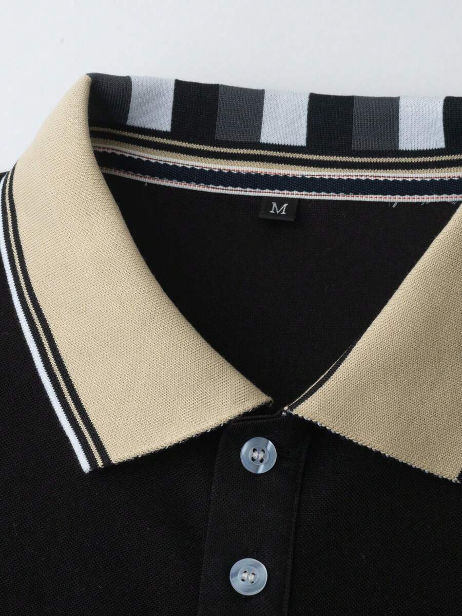 Manfinity Homme Men's Color-block Polo Shirt | SHEIN USA