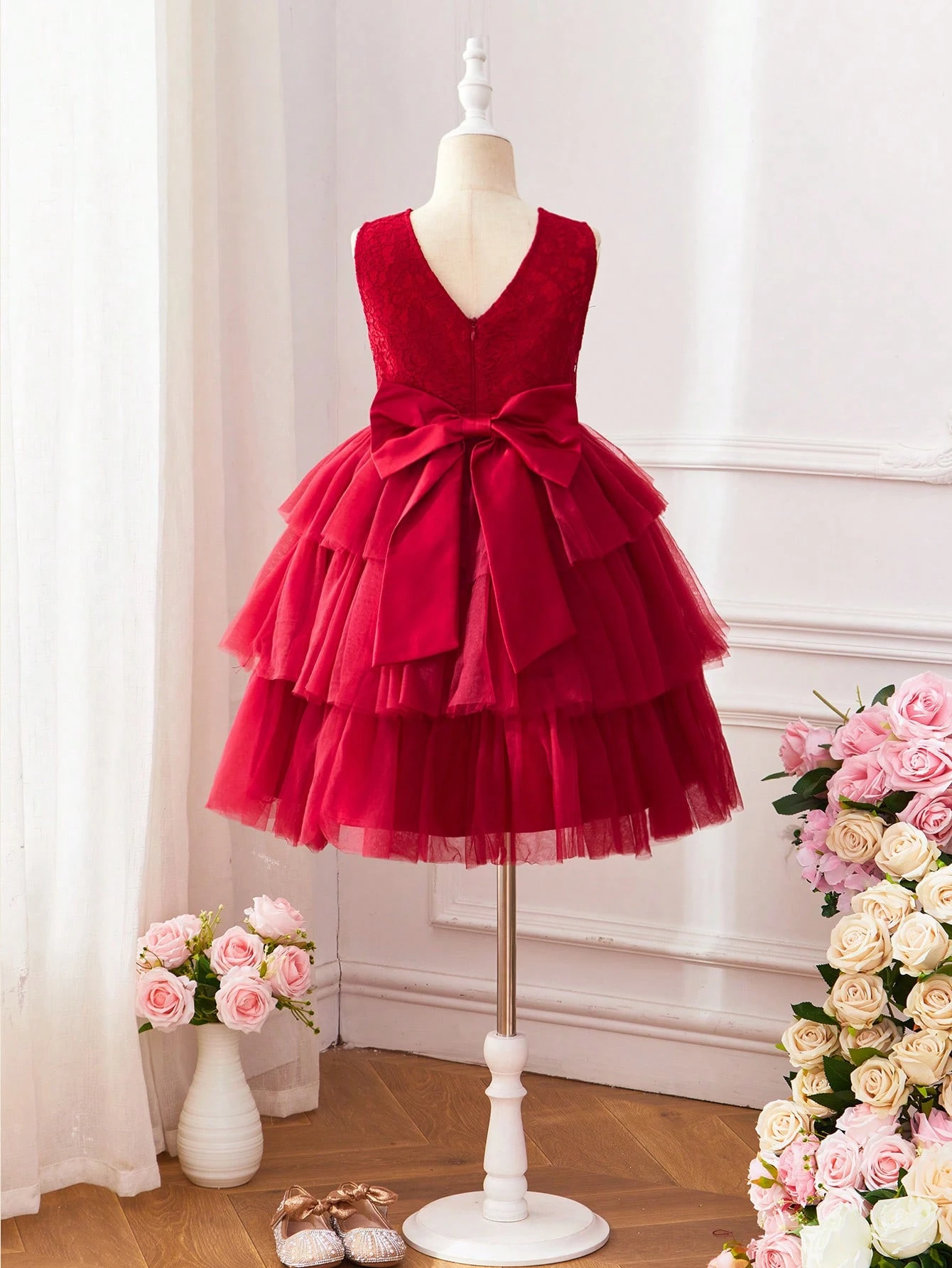 Adolescent Fille Robe De Soirée À Nœud Au Dos À Maille Pour Noël | Mode ...