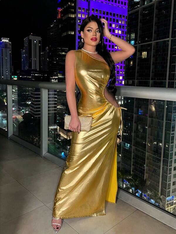 SHEIN SXY Women's Valentine's Day Party Dress, Sexy One-shoulder ...