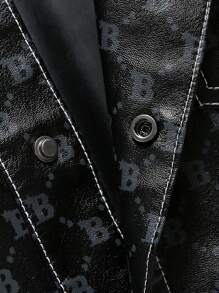 Men Geo Print Flap Pocket Rave Jacket, For Fall Winter | SHEIN USA