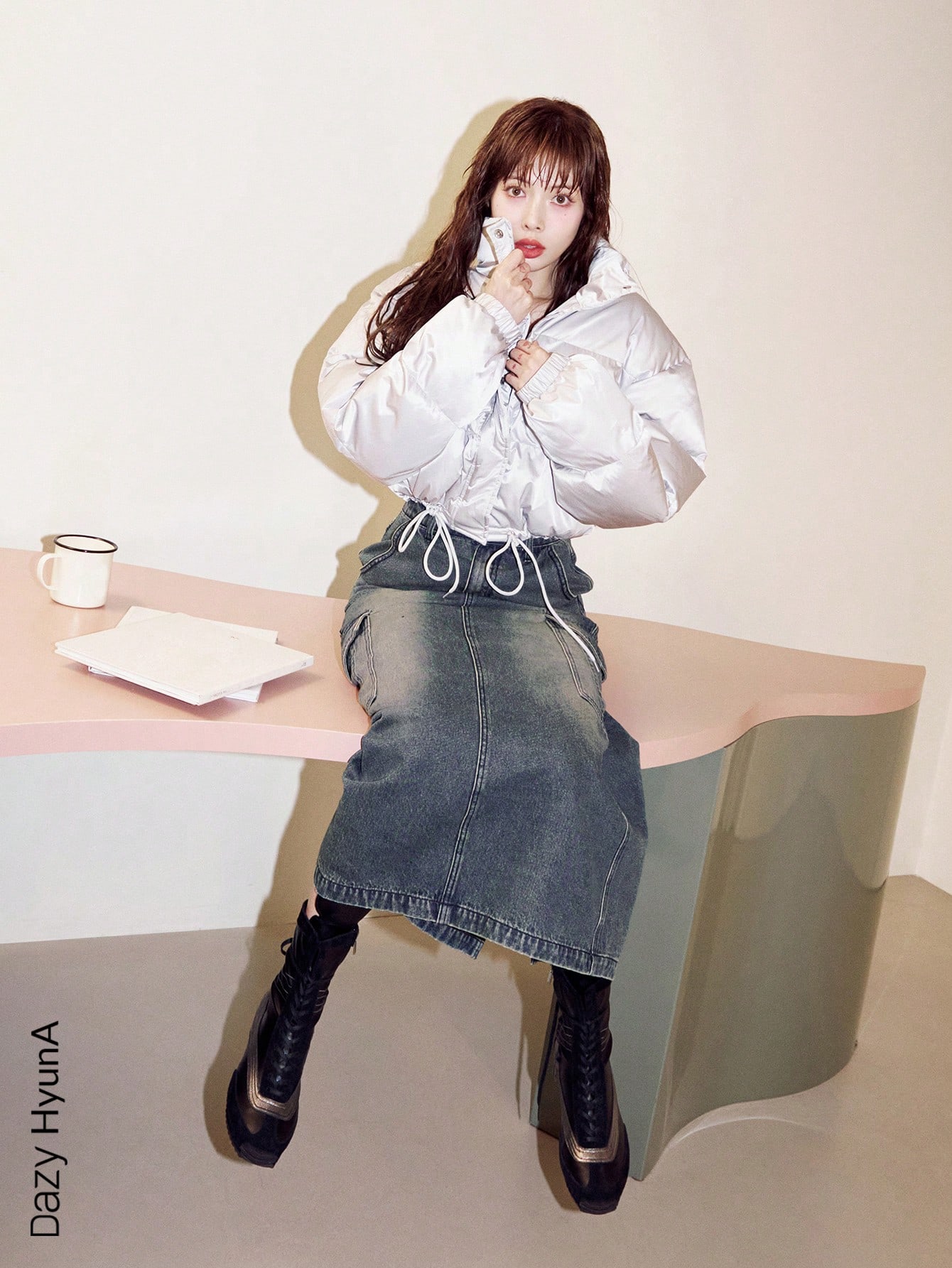 Dazy HyunA Flap Pocket Split Back Denim Skirt | SHEIN USA