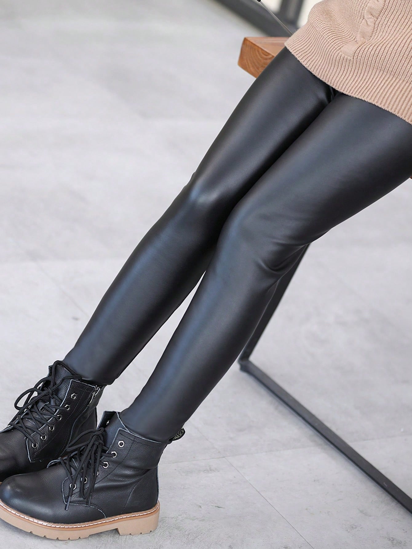 Young Girl High-Waist Pu Leggings | SHEIN UK