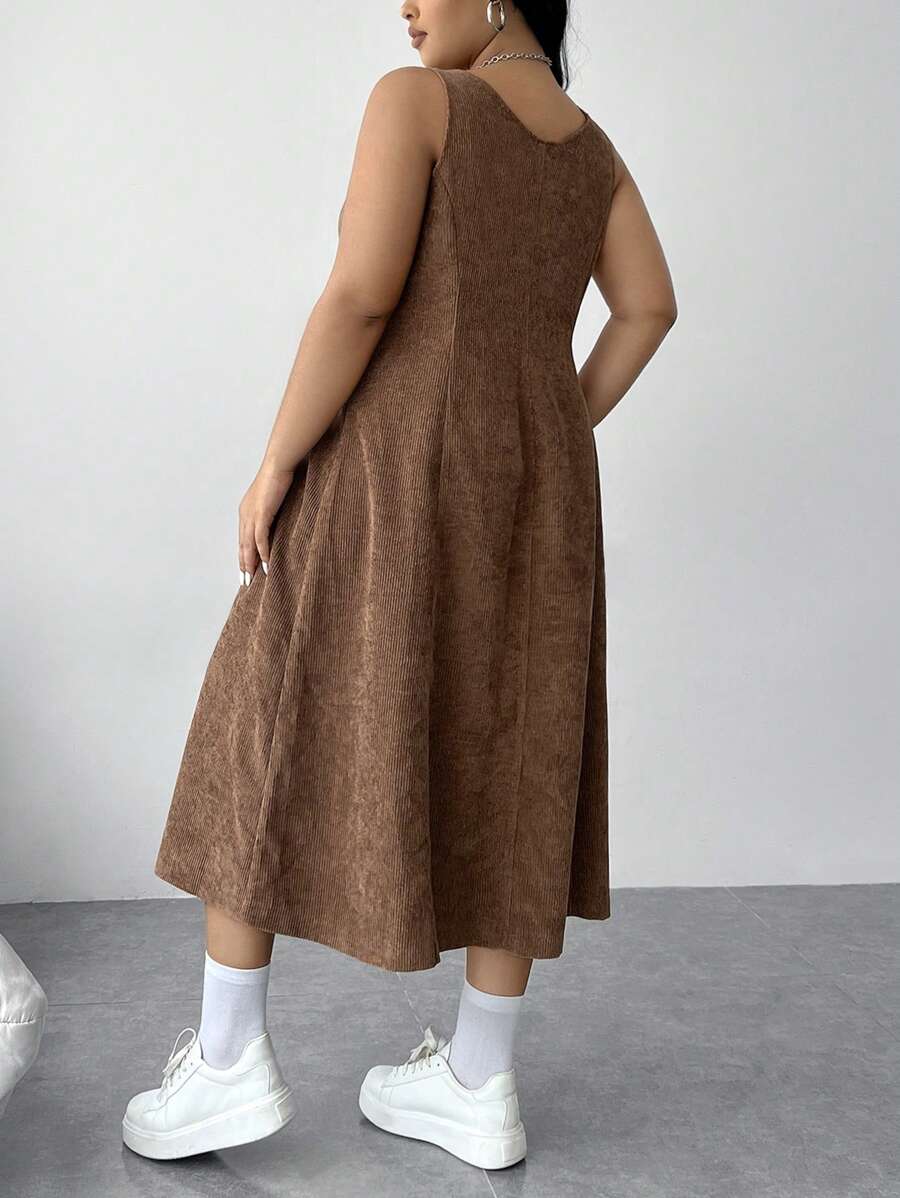 SHEIN EZwear Plus Size Corduroy Dress, For Winter | SHEIN UK