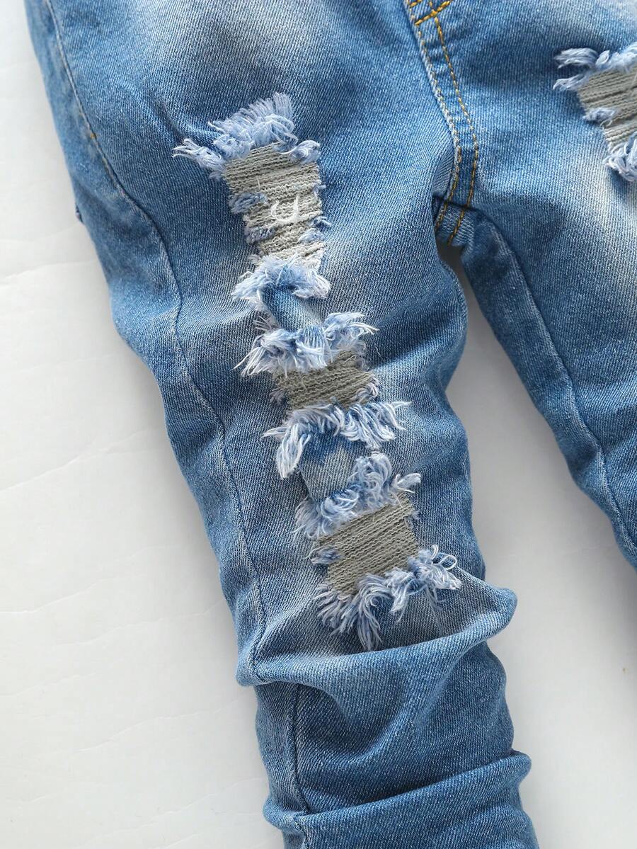 Baby Boy Ripped Frayed Elastic Waist Jeans | SHEIN USA