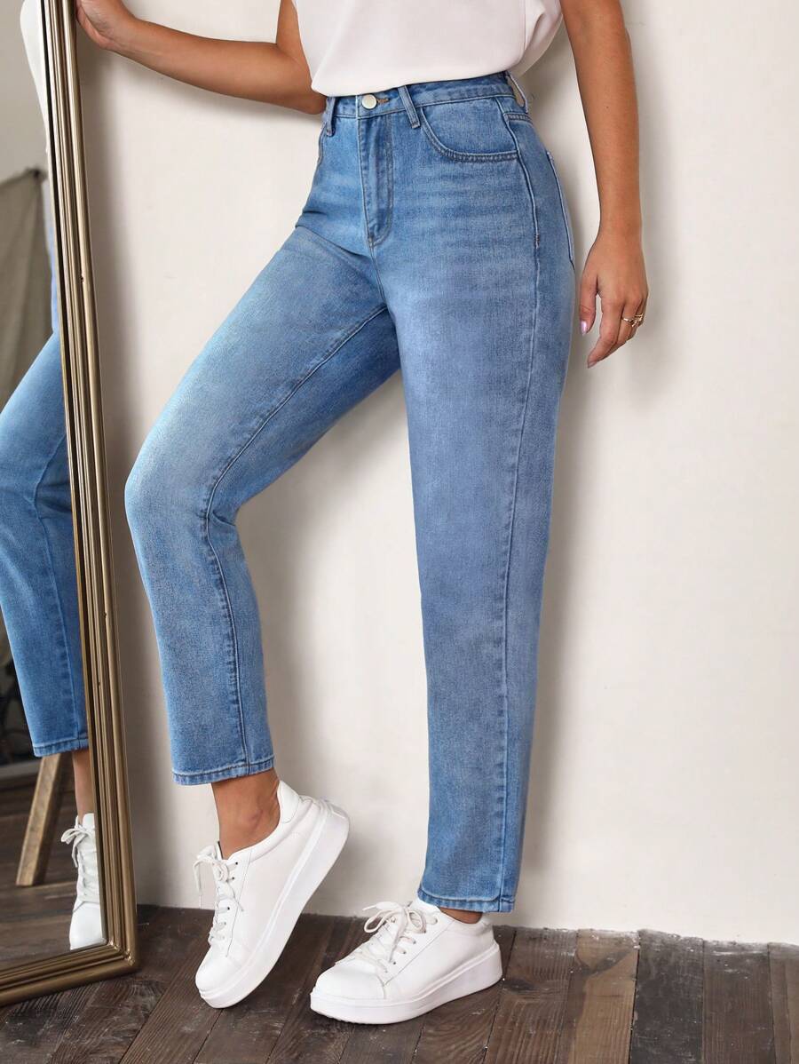 SHEIN LUNE Mom Fit Jeans | SHEIN USA