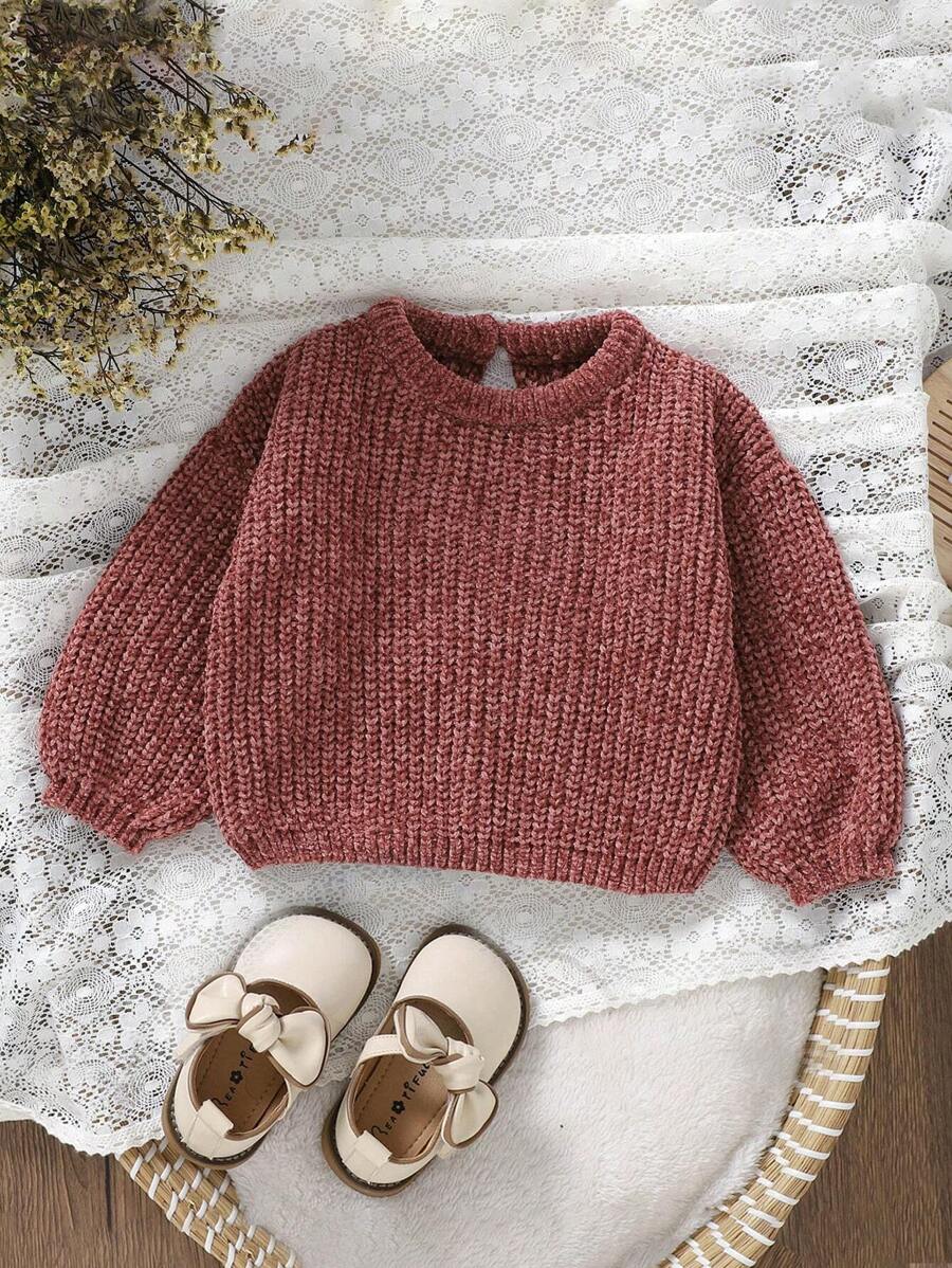 Baby Girls' Lantern Sleeve Pullover Sweater | SHEIN USA