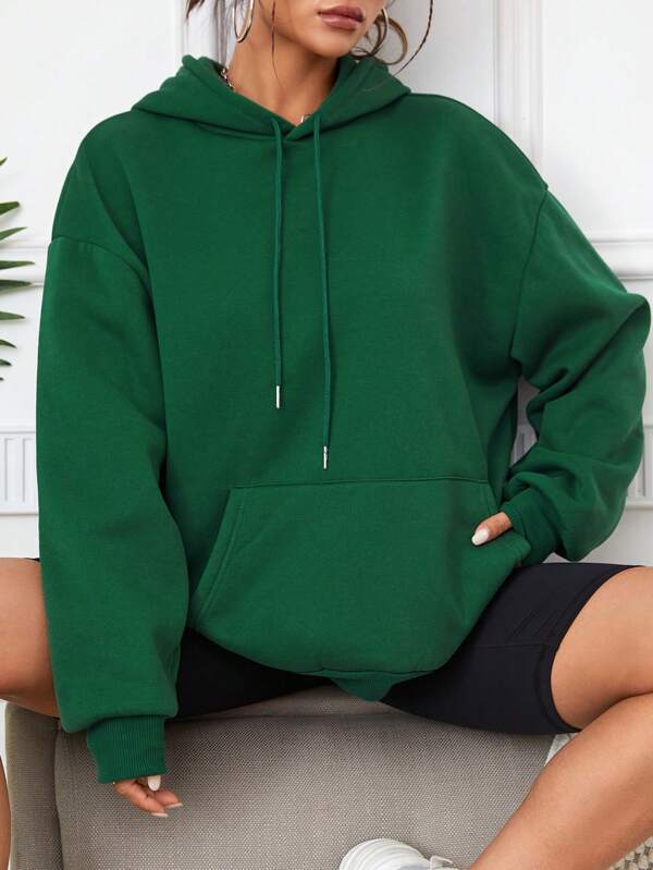 Slogan Graphic Drop Shoulder Drawstring Hoodie Shein Usa