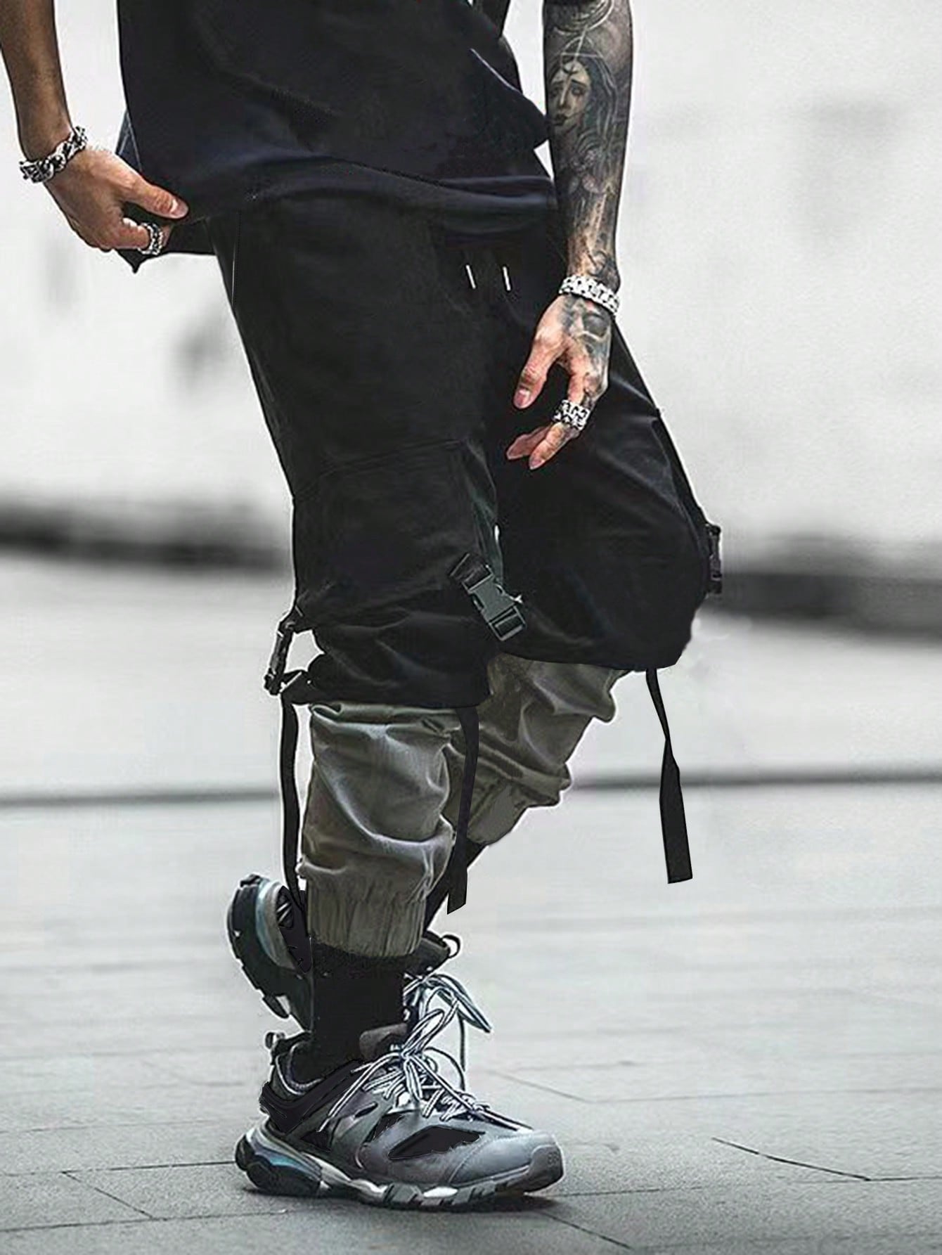 Manfinity EMRG Loose Men's Color-Block Cargo Pants | SHEIN USA