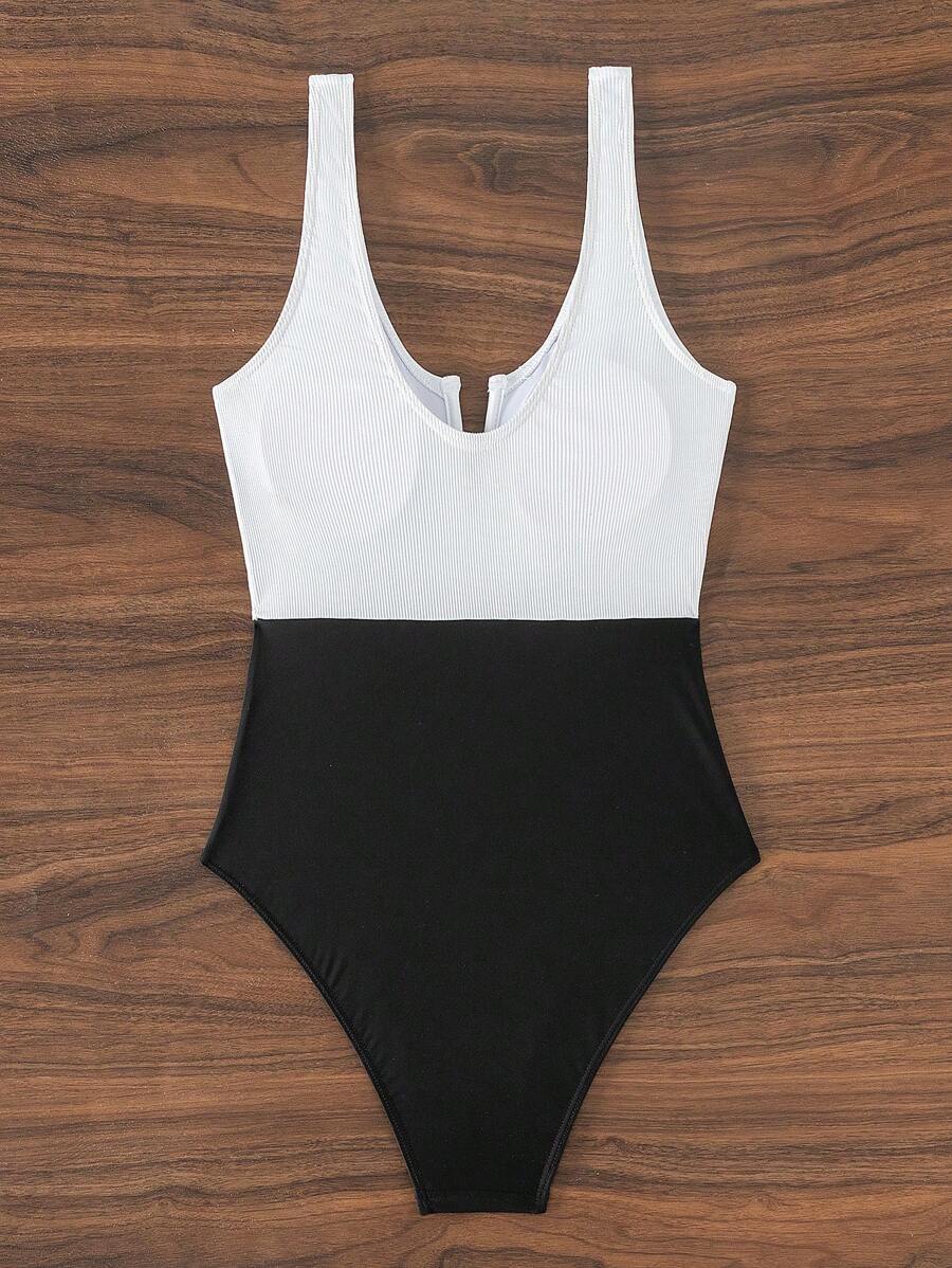 Color-block One-piece Swimsuit | SHEIN USA