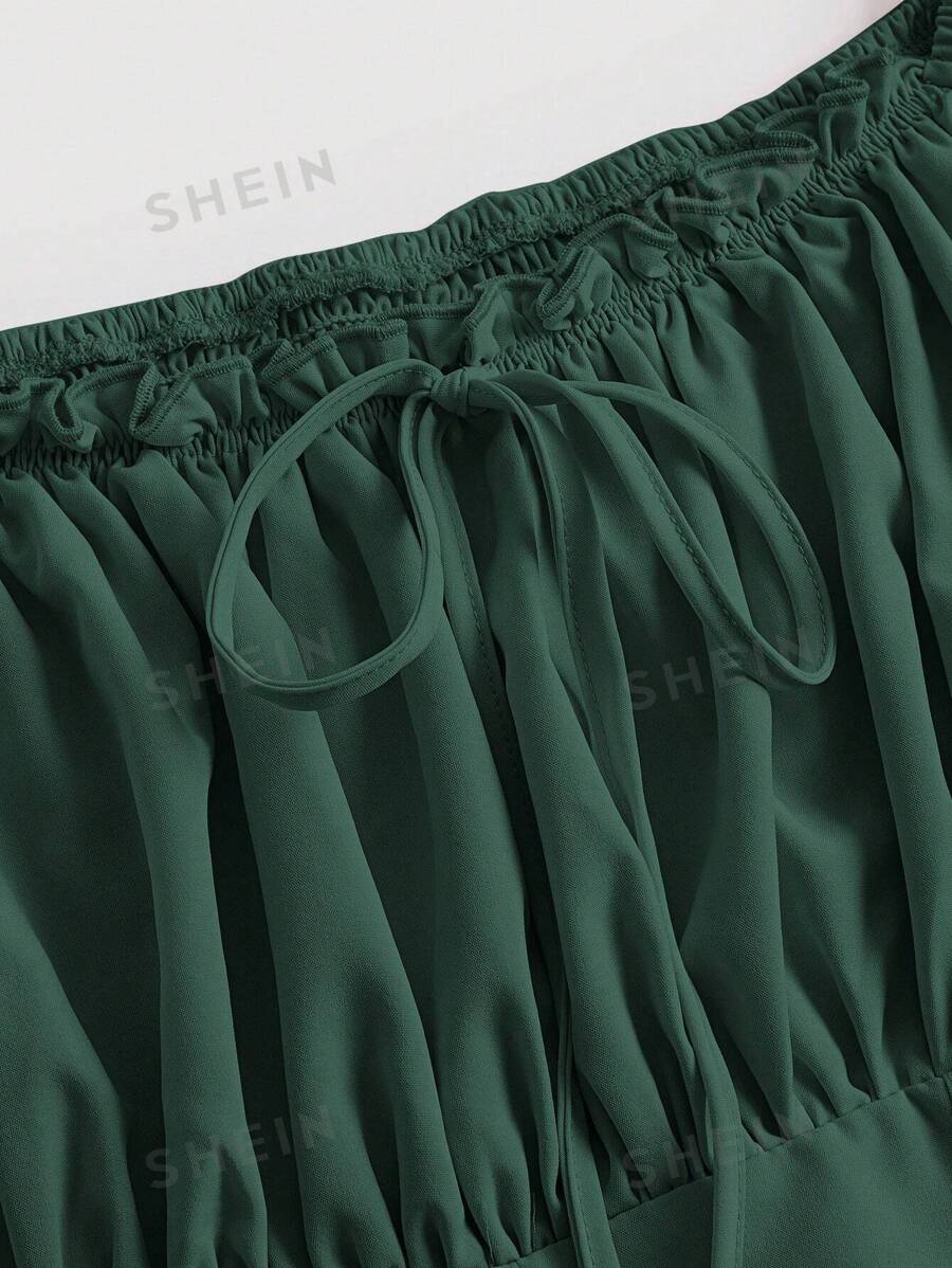 SHEIN MOD Plus Ruched Bust Puff Sleeve Dress | SHEIN USA