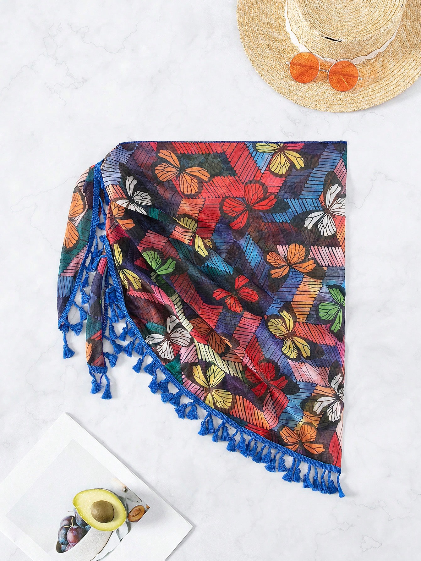 Cache-maillot Noué Avec Cercle Papillon Et Franges Pour Femmes | Mode ...