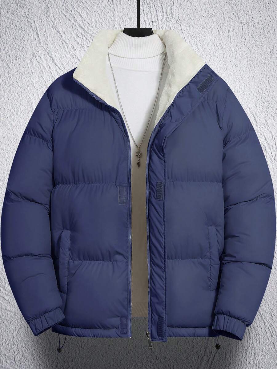 Manfinity Homme Loose Fit Men's Winter Puffer Jacket With Thermal ...