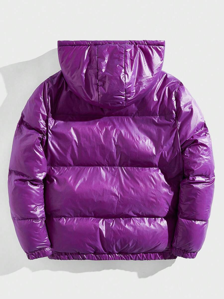 Manfinity Hypemode Loose Fit Men's Hooded Puffer Jacket With Zipper ...