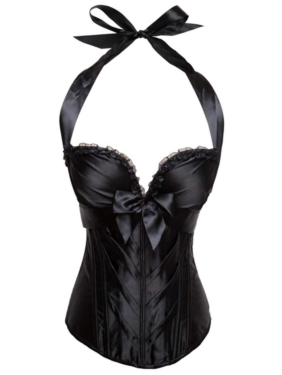 Plus Size Bow Tie Decorated Halter Neck Strap | SHEIN USA