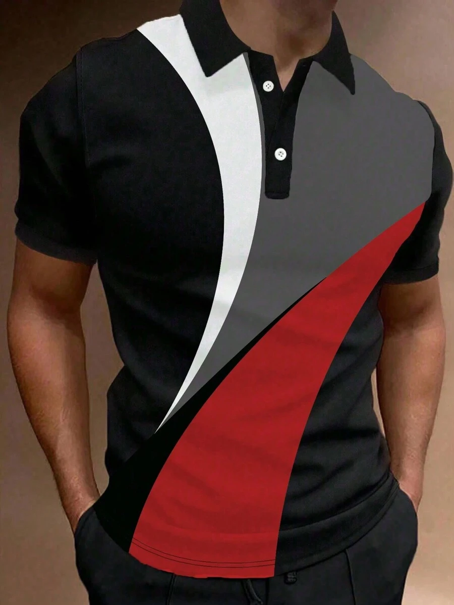 Manfinity Homme Men Plus Color Block Polo Shirt | SHEIN USA