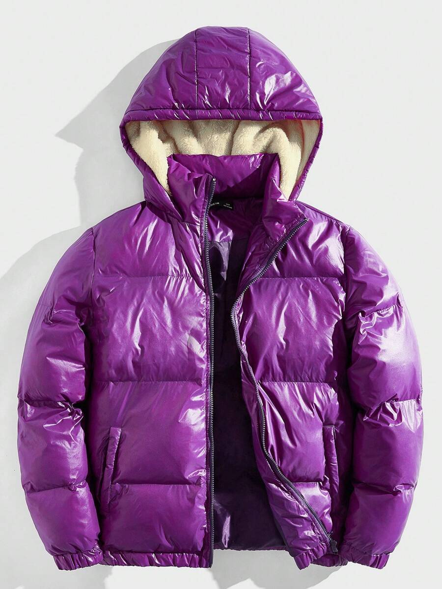 Manfinity Hypemode Loose Fit Men's Hooded Puffer Jacket With Zipper Closure | SHEIN USA