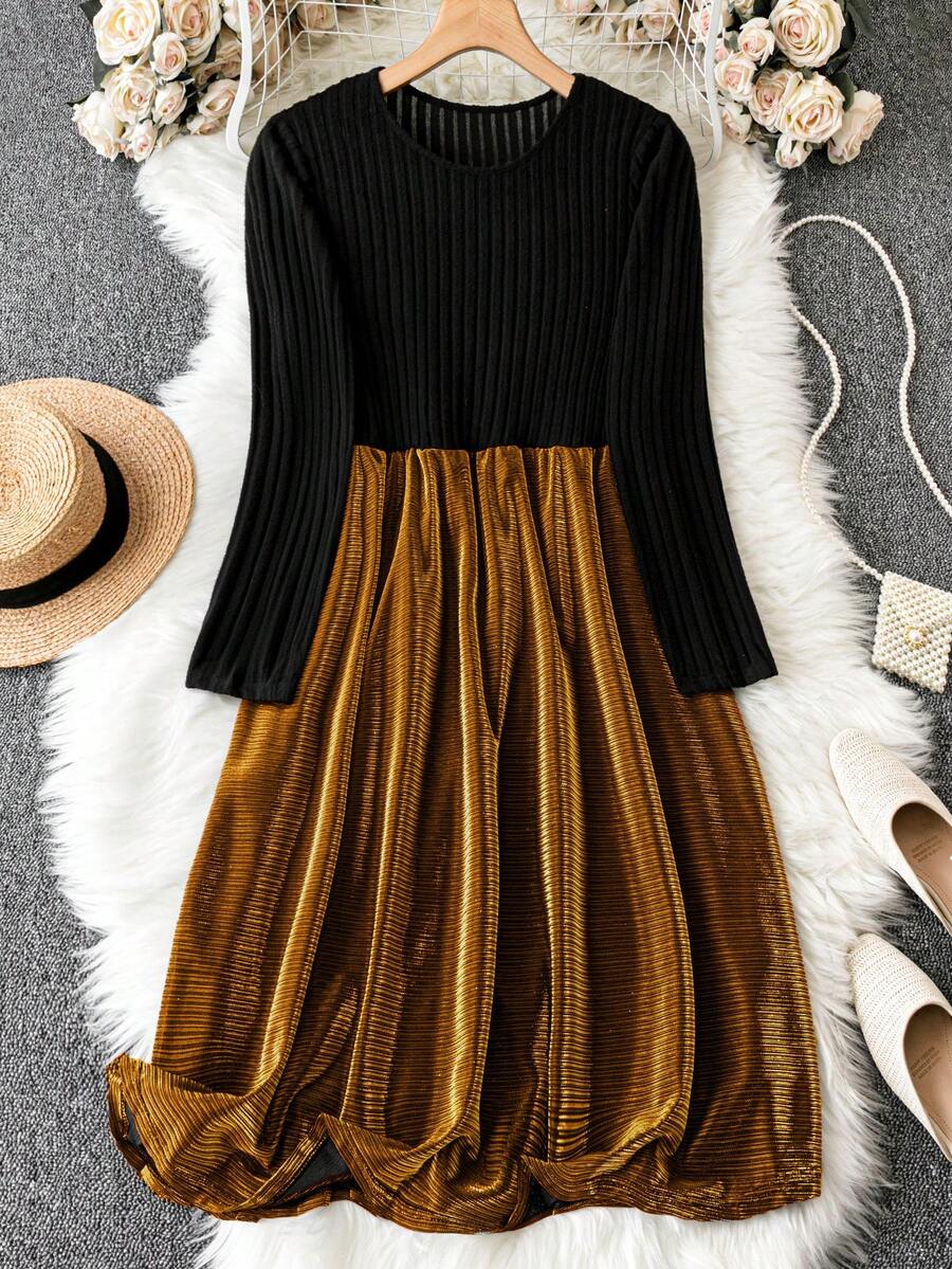 SHEIN Clasi Plus Size Color Block Dress | SHEIN USA