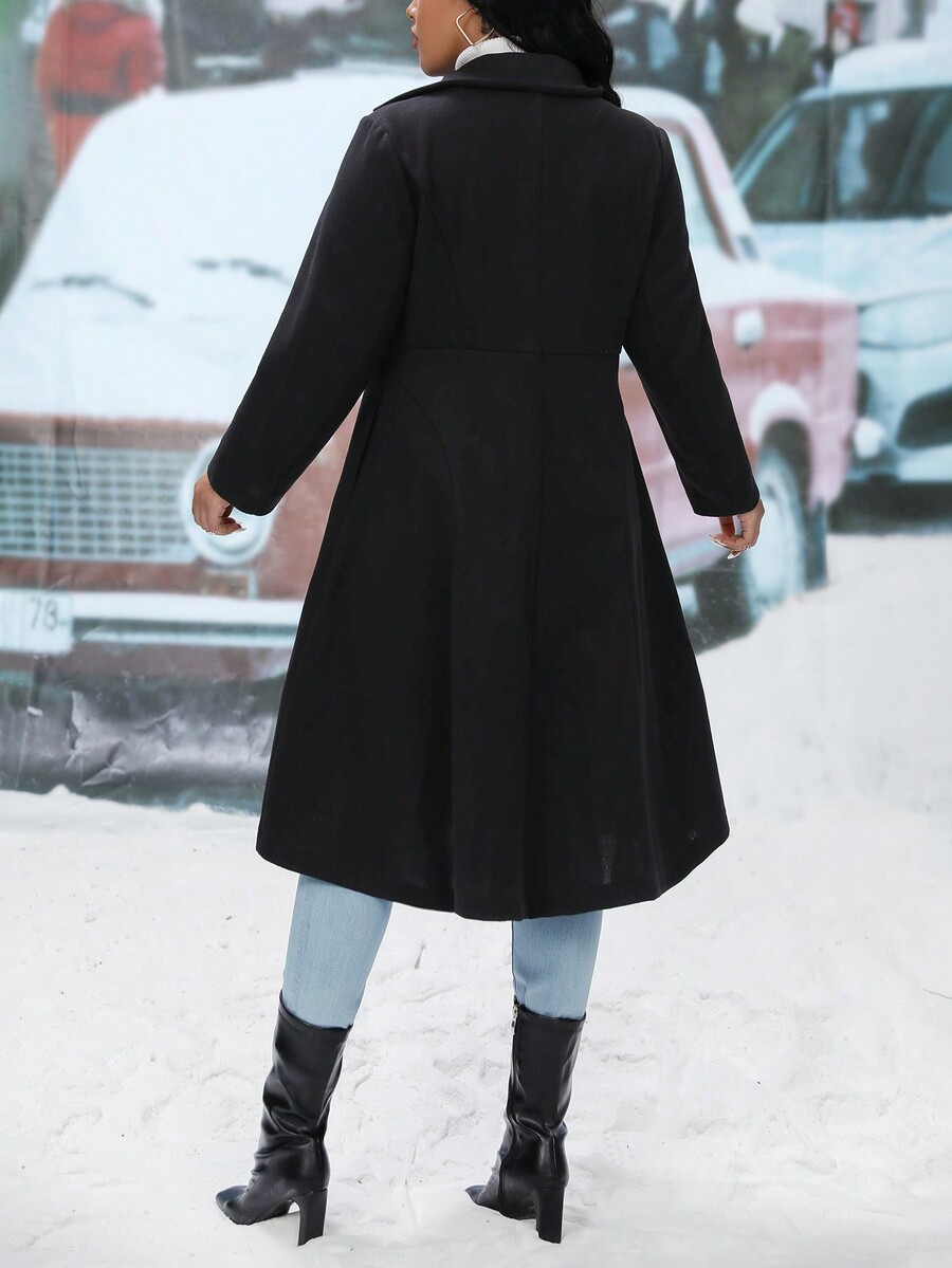 SHEIN Relaxiva Cappotto In Lana Per Taglie Forti | SHEIN ITALIA