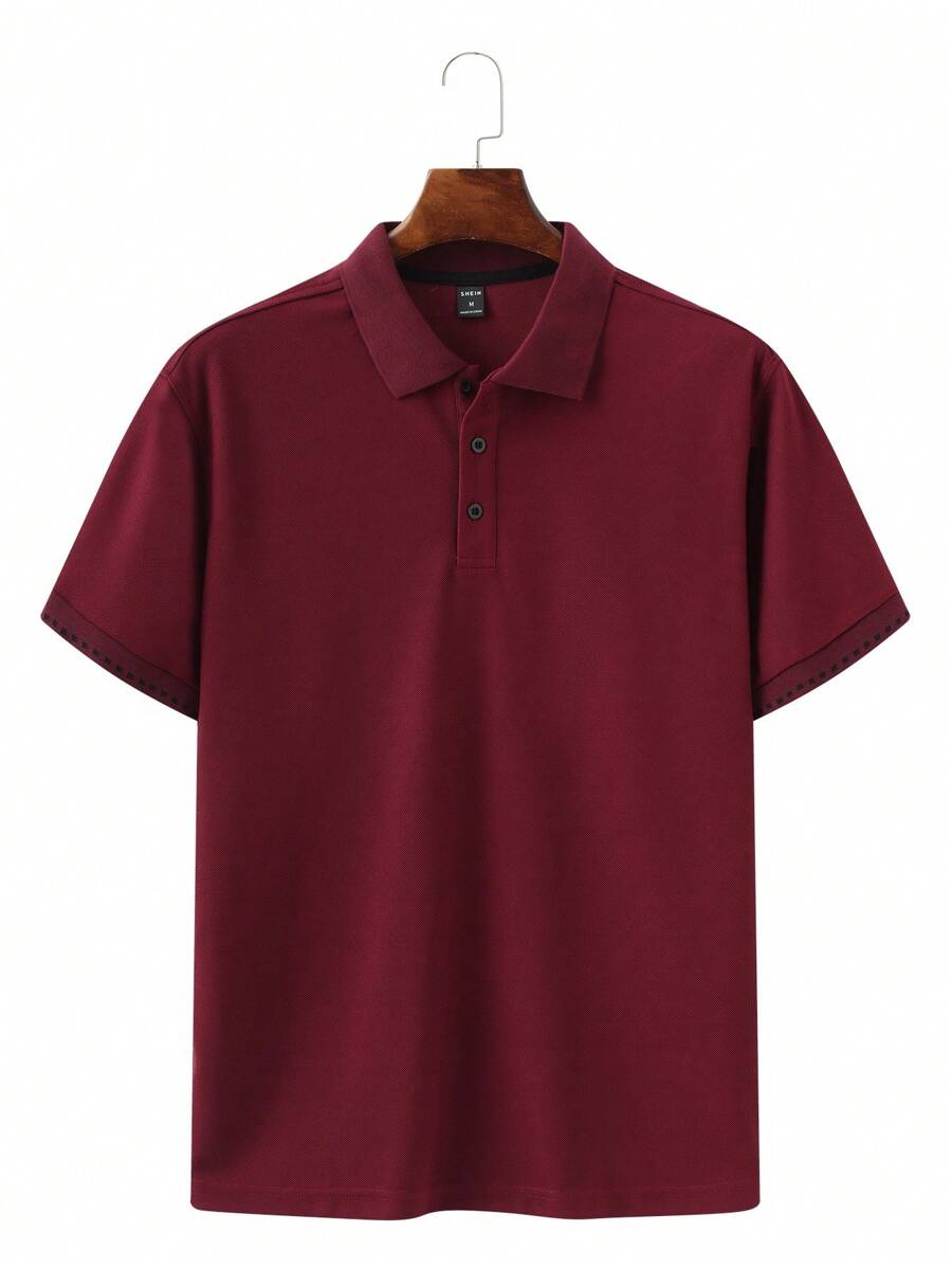 Manfinity Men's Plain Button Front Polo Shirt | SHEIN USA