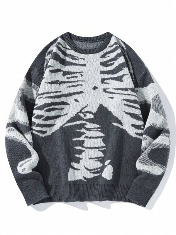 Manfinity EMRG Men Skeleton Pattern Sweater | SHEIN USA