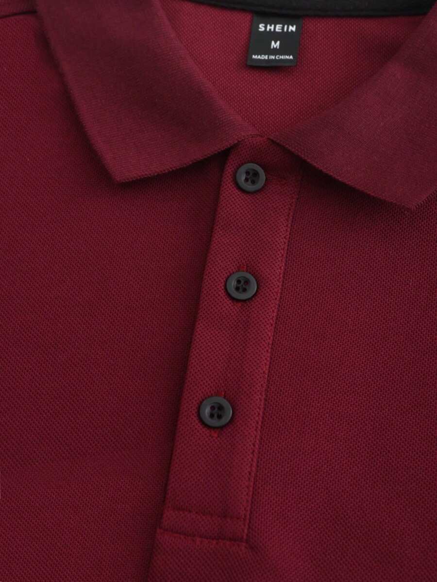 Manfinity Men's Plain Button Front Polo Shirt | SHEIN USA