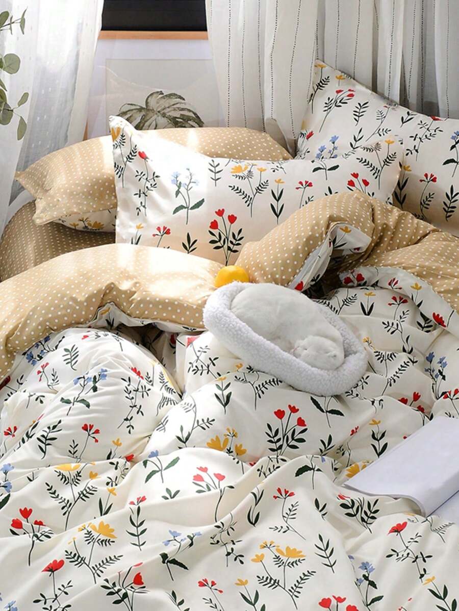 Floral Overlay Print Sheet Set | SHEIN UK