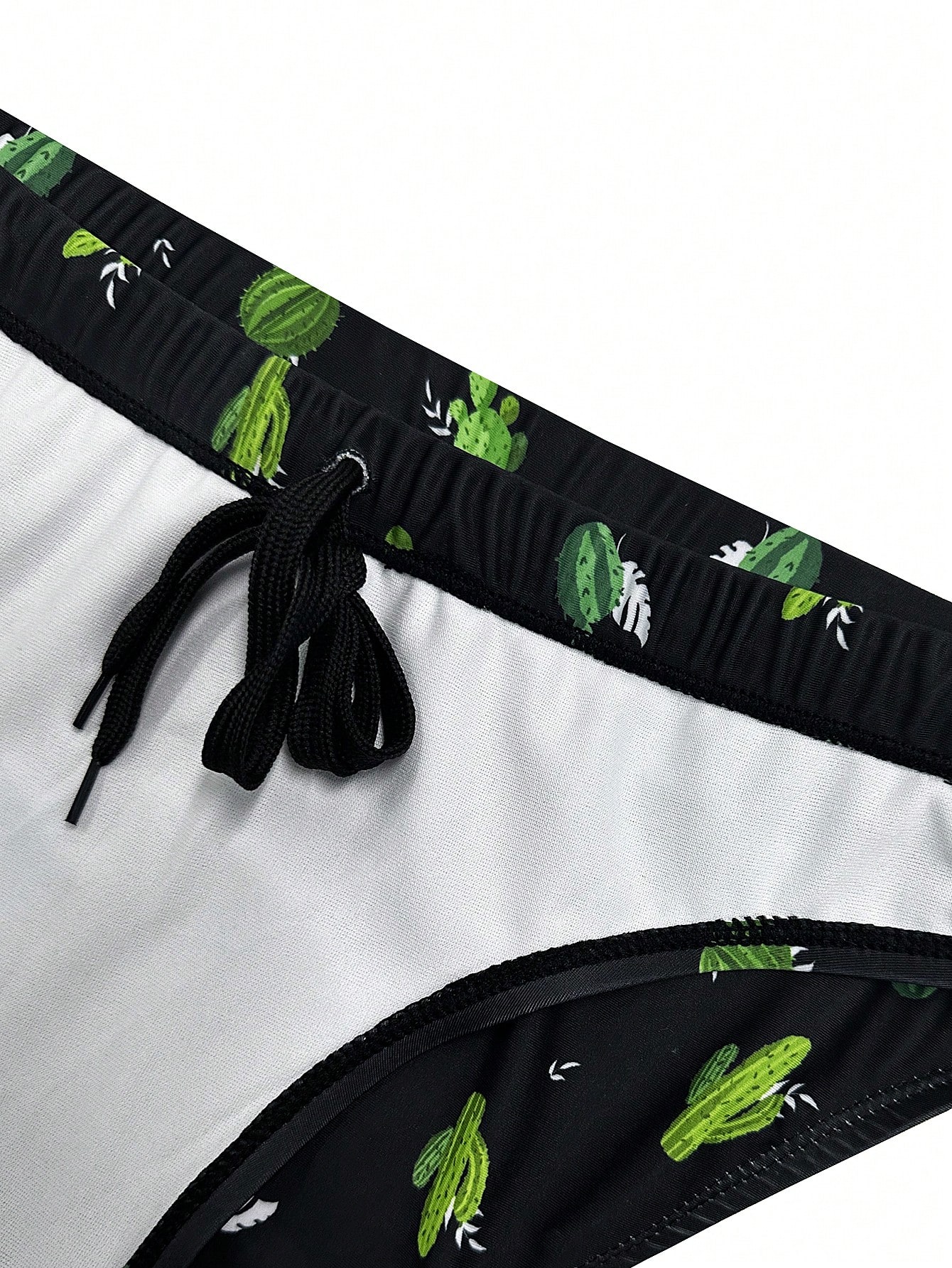 Manfinity Swimmode Men's Happy Cactus Print Triangle Swim Trunks ...