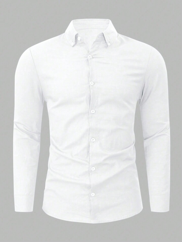 Manfinity Mode Men's Solid Color Button-down Shirt | SHEIN