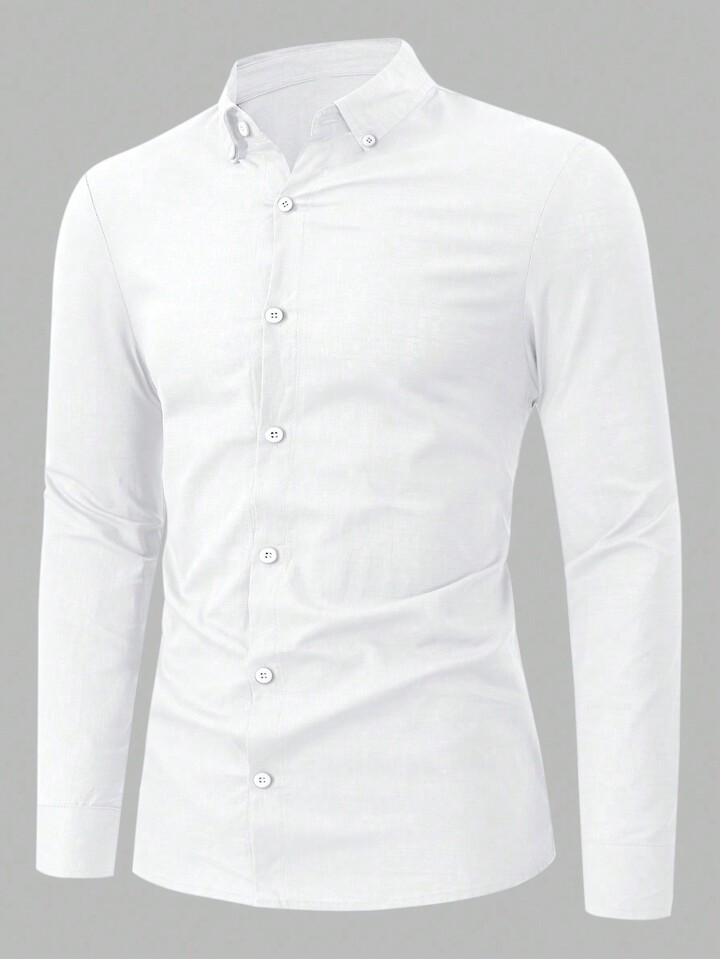Manfinity Mode Men's Solid Color Button-down Shirt | SHEIN