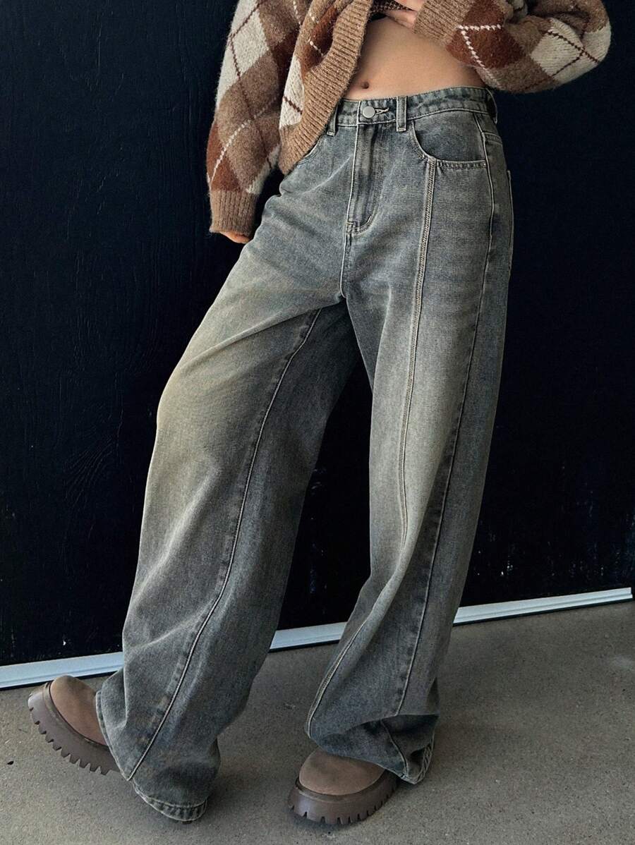 Dazy Star Wide-legged Jeans With Wide Slanted Pockets | SHEIN USA