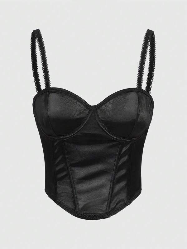 ROMWE Grunge Punk Black Thin Strap Cami Top | SHEIN USA