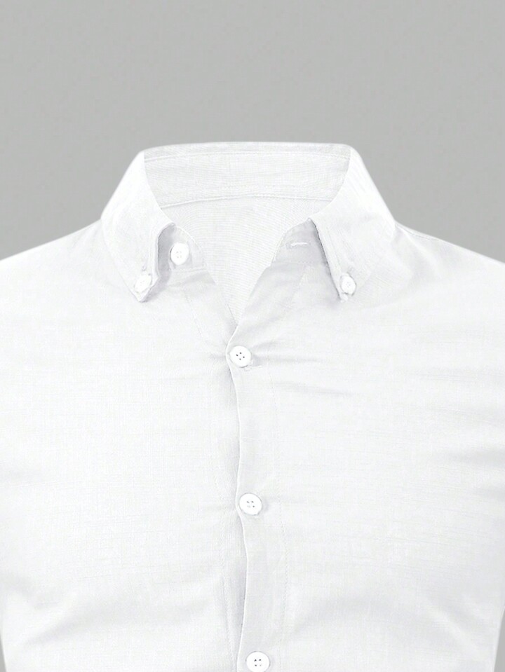 Manfinity Mode Men's Solid Color Button-down Shirt | SHEIN