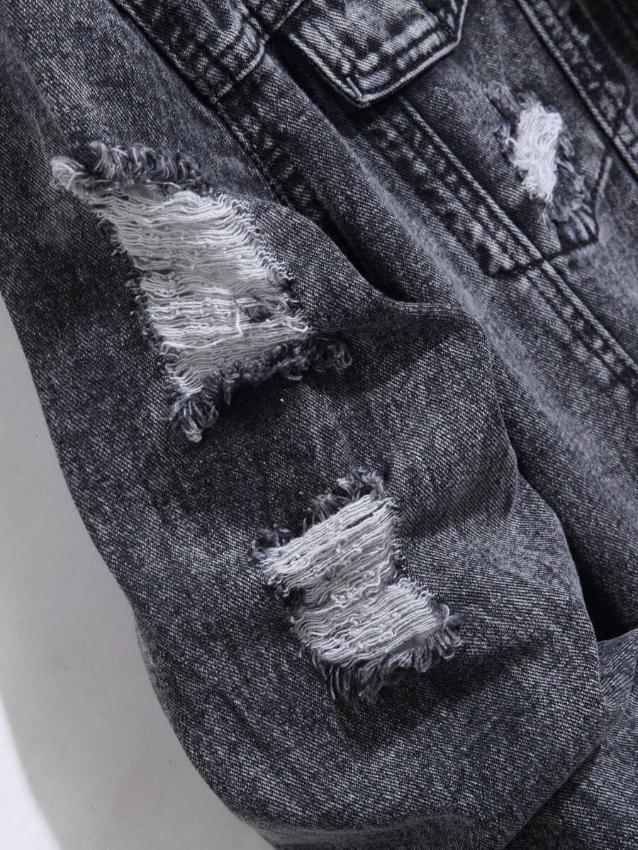 Manfinity EMRG Men's Ripped Denim Jacket | SHEIN UK