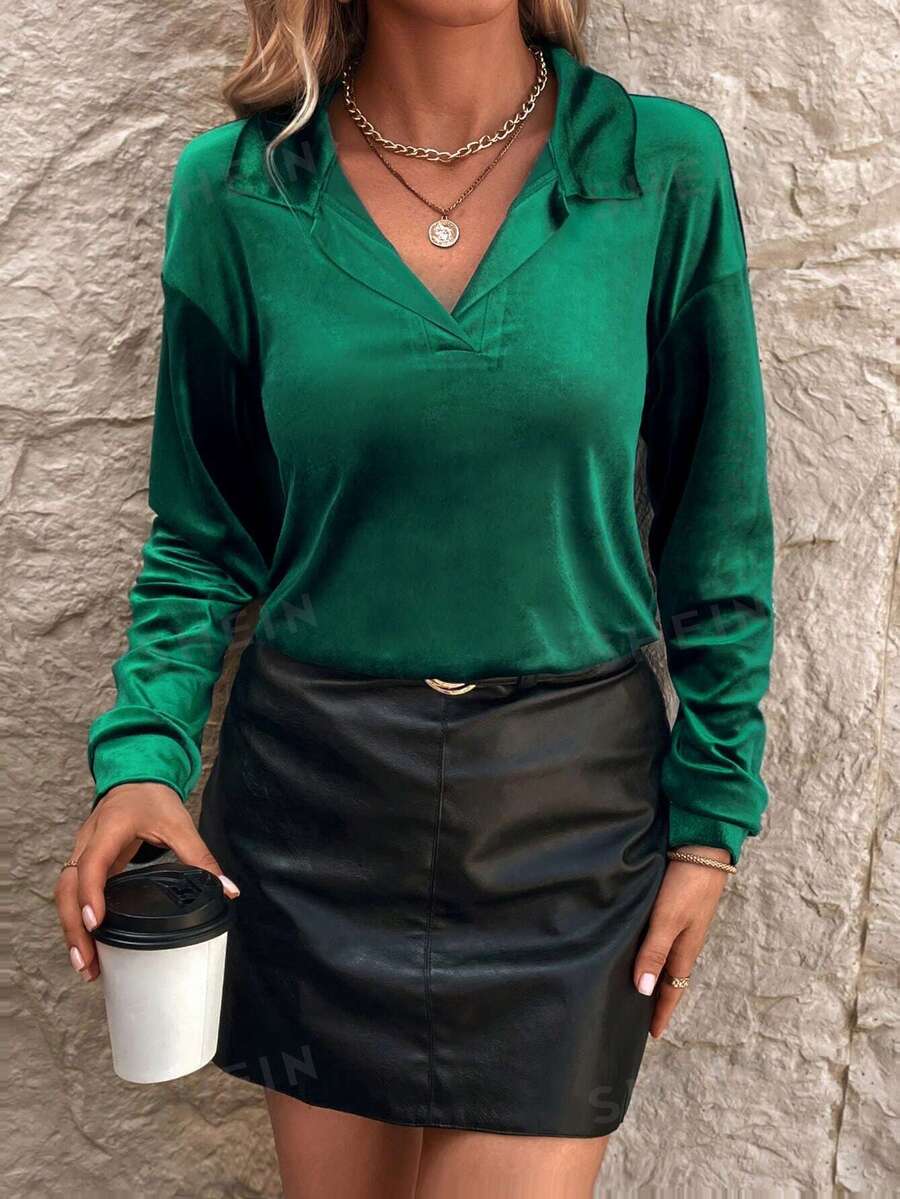 SHEIN LUNE Solid Drop Shoulder Tee | SHEIN UK